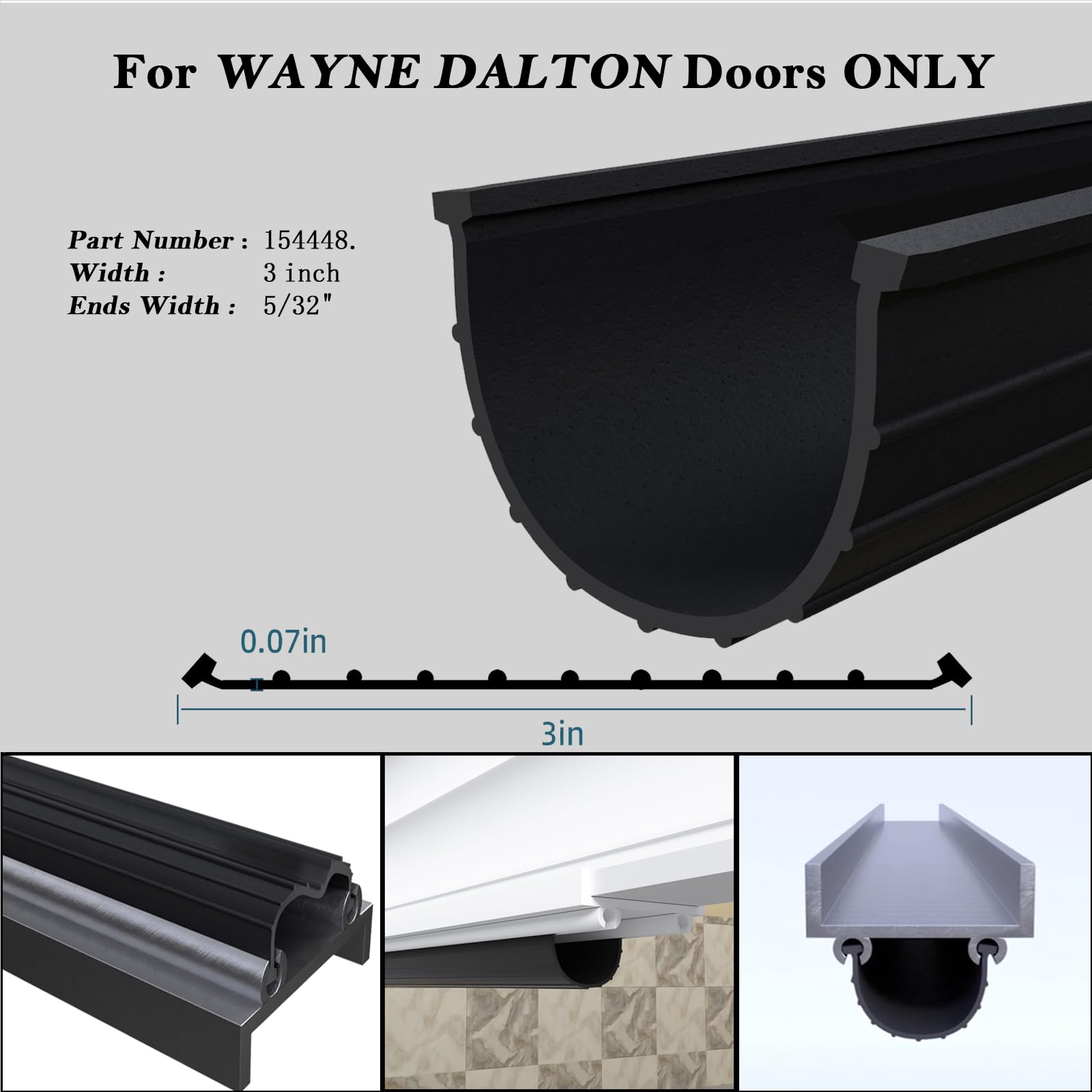 Snapklik.com : Ginchain Replacement Garage Door Bottom Weather Seal ...