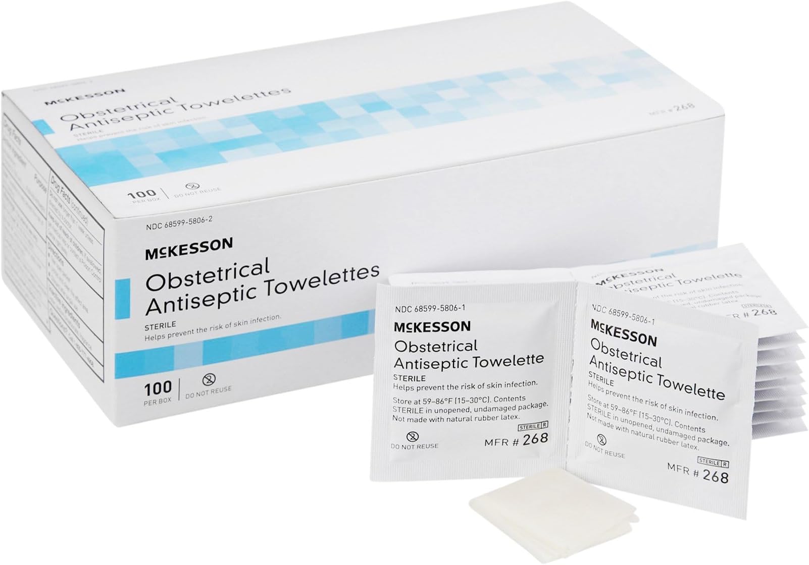 Amazon.com : McKesson Obstetrical Antiseptic Towelettes Wipes, Sterile ...