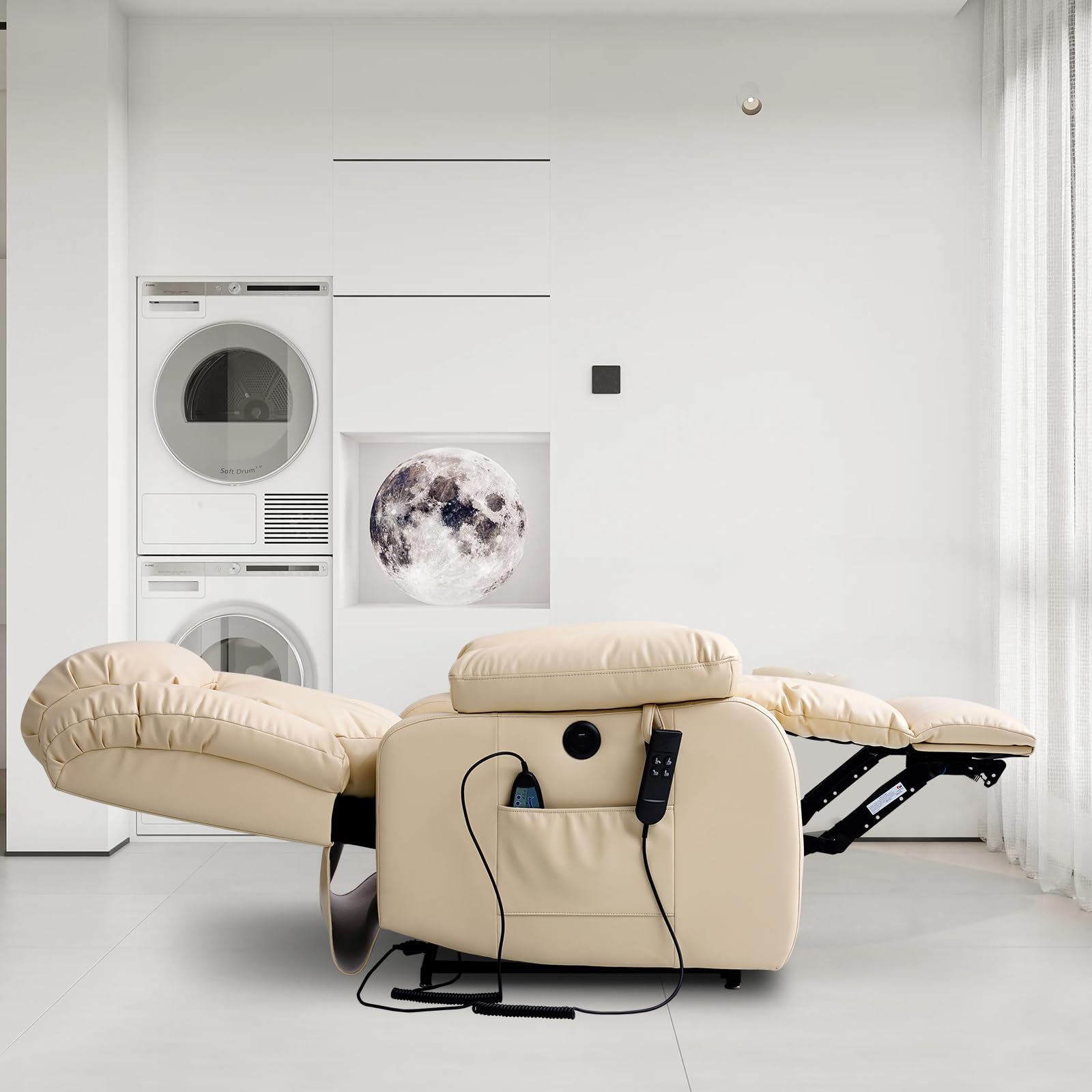 Amazon.com: mecor Power Lift Chair Dual Motor PU Leather Lift Recliner ...