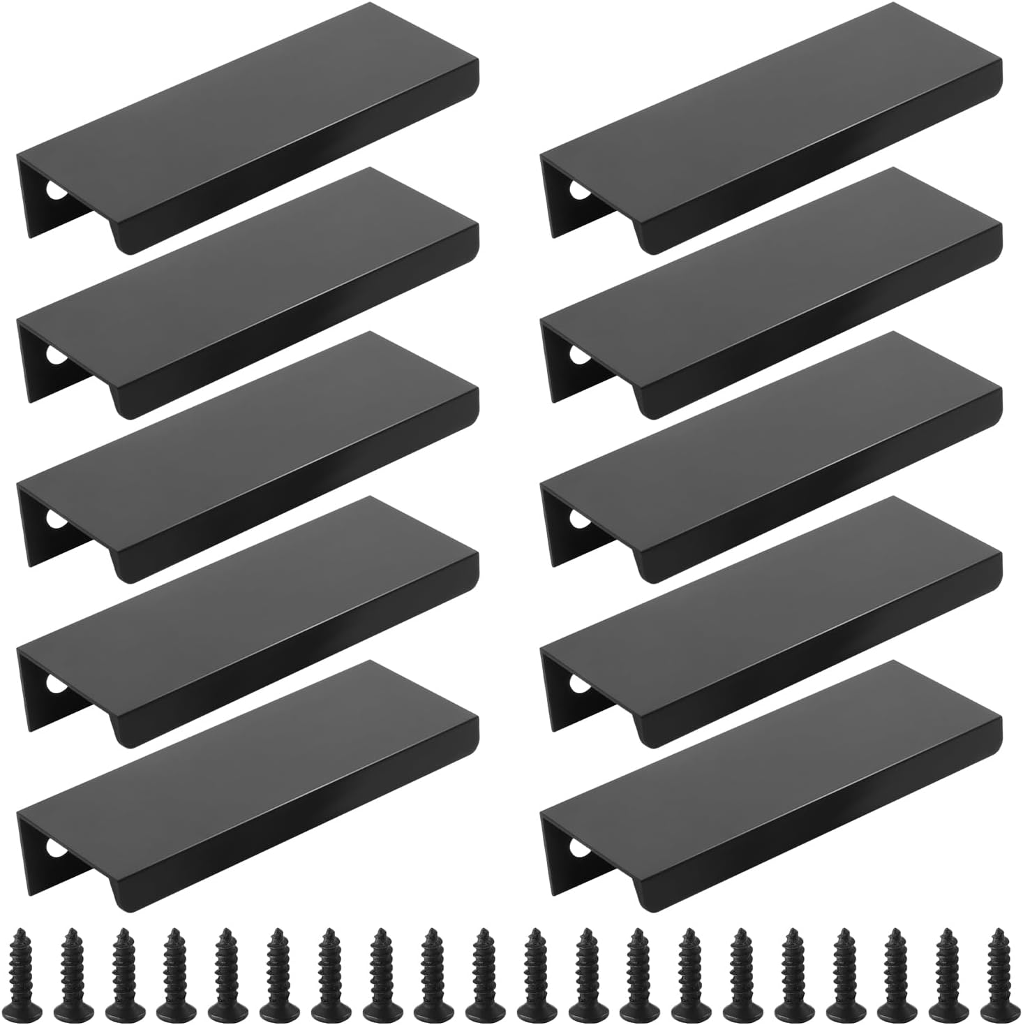 Length 300mm Aluminium Alloy Finger Edge Pull Knobs Black Furniture ...