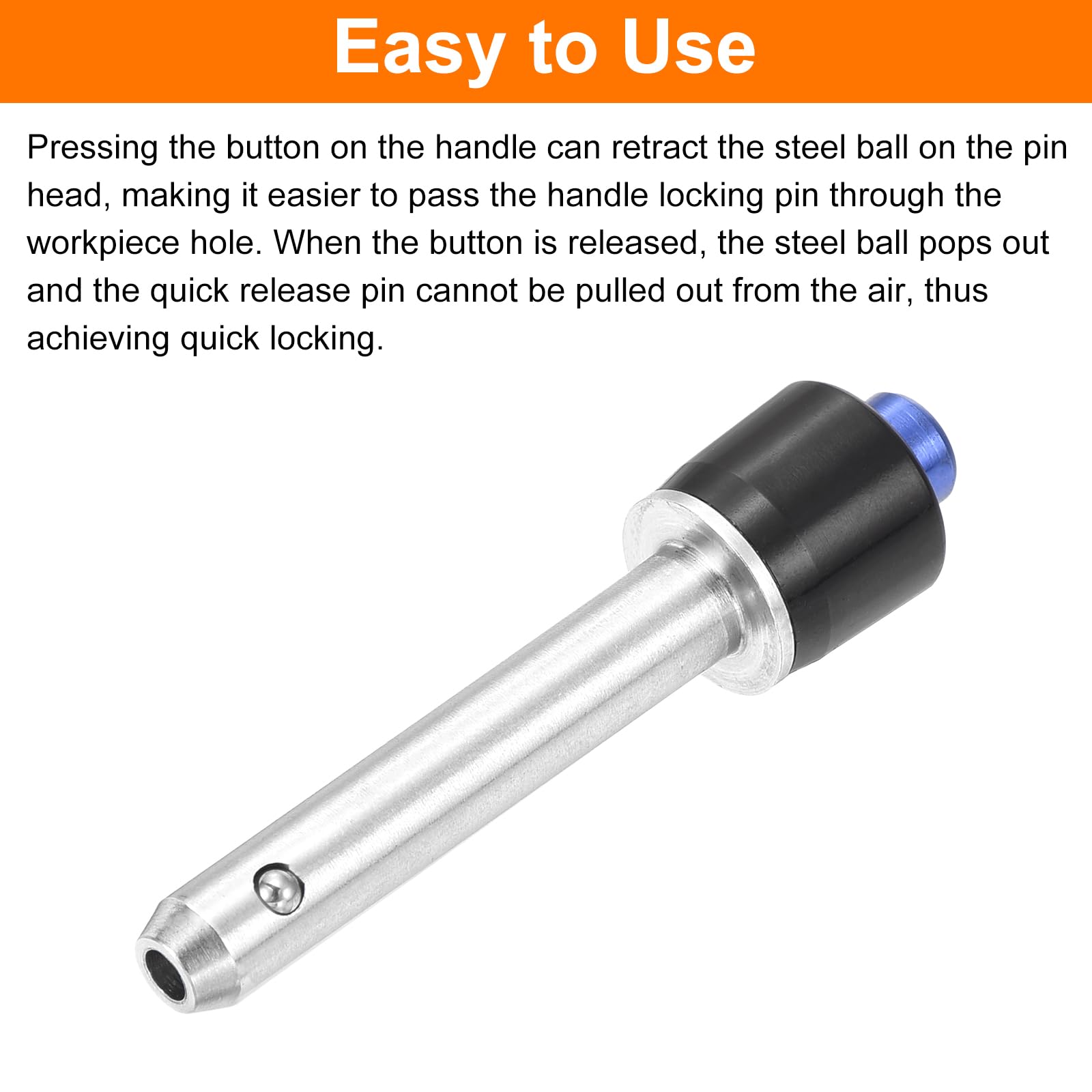 Stainless Ball Lock Pins Uxcell 304 Stainless Steel Ring Handle Locking ...