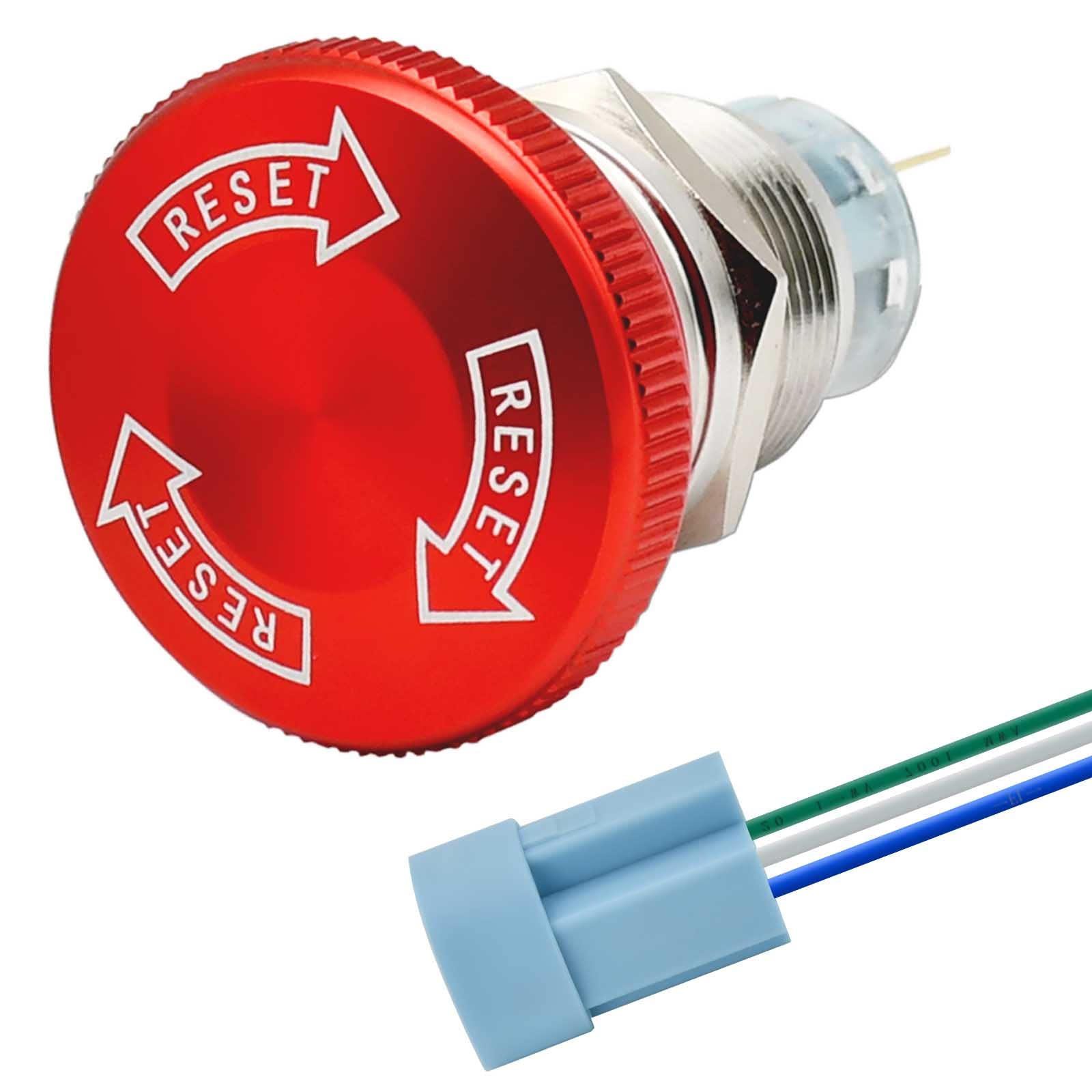 Snapklik.com : 19mm 3/4" Latching Emergency Stop Push Button Switch ...