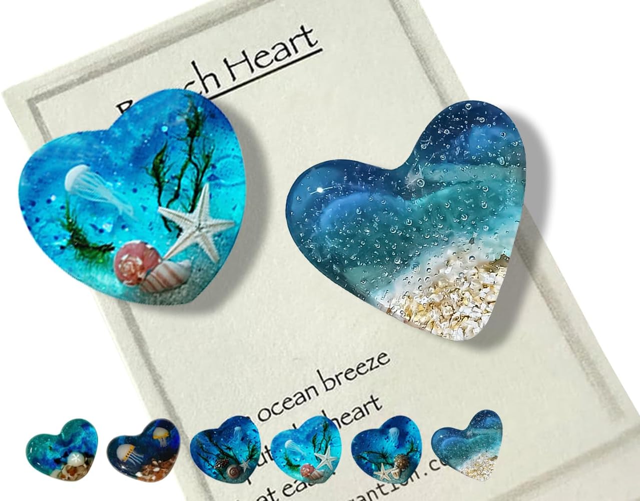 Amazon.com: ONUNWU Glass Beach Pocket Heart，Natural Heart Sea Fused ...