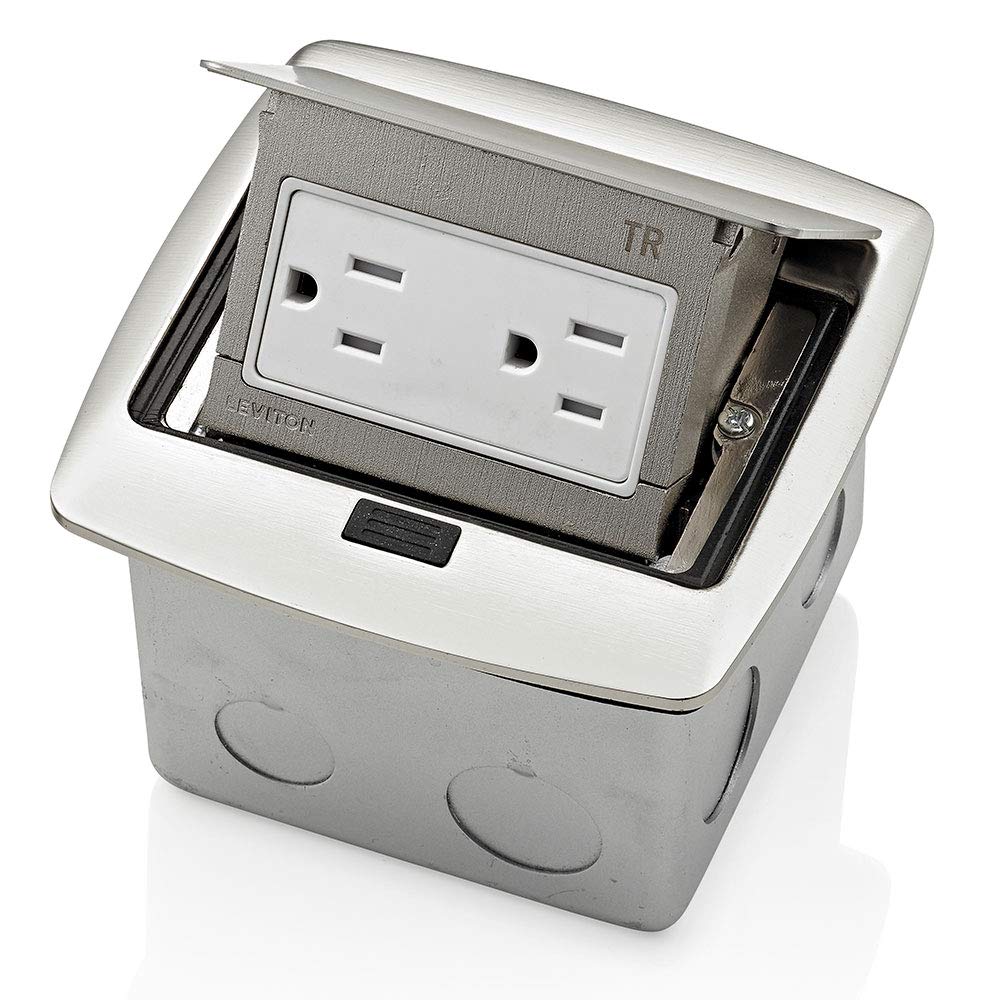 Leviton - PFTR1-BN Caja de suelo con salida de 15 A, resistente a ...