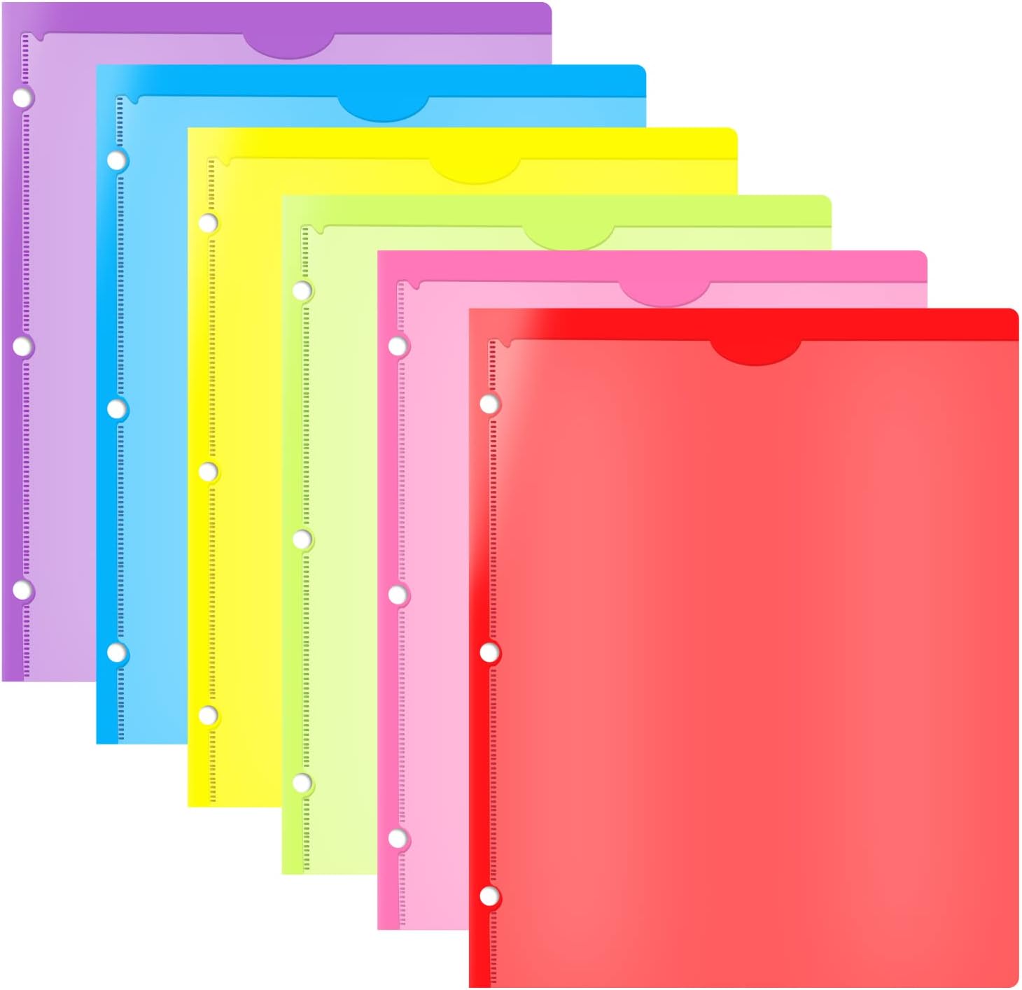 Amazon.com : INFUN Heavy Duty Plastic pocket folders with 3 hole ...