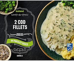 Iceland 2 Cod Fillets in Parsley Sauce 250g : Amazon.co.uk: Grocery