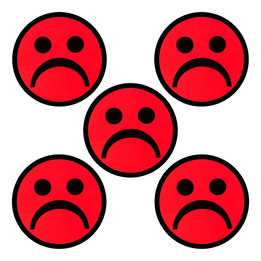 Negative Smiley Face Blue Monday Sad Emoji Face Sticker Royalty Free