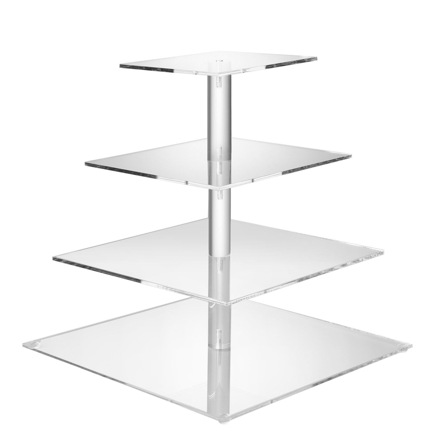 Flexzion 4 Tier Cupcake Stand Acrylic Cupcake Holder Tower Dessert ...