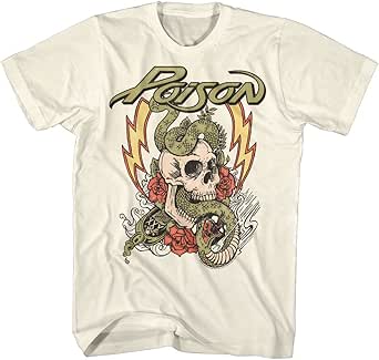 Amazon.com: Poison Band T Shirt Snake Skull Mens Short Sleeve T Shirts ...