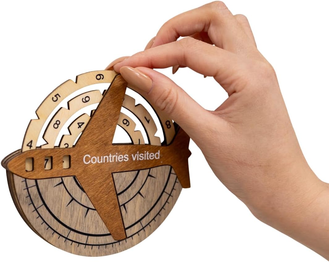 Amazon.com: ENJOY THE WOOD Wooden Travel Tracker – Wood Country Tracker ...