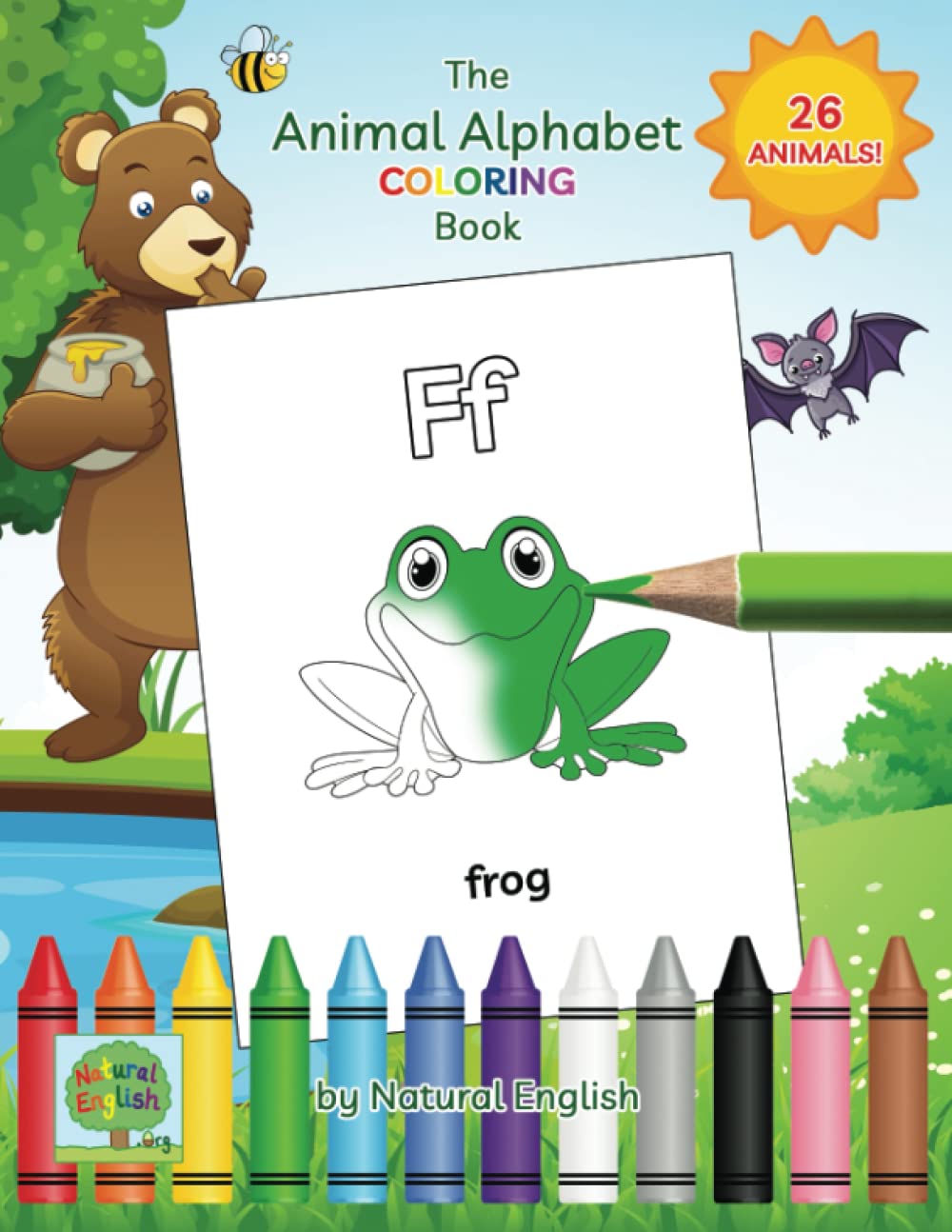 The Animal Alphabet Coloring Book: English, Natural: 9781914283031 ...
