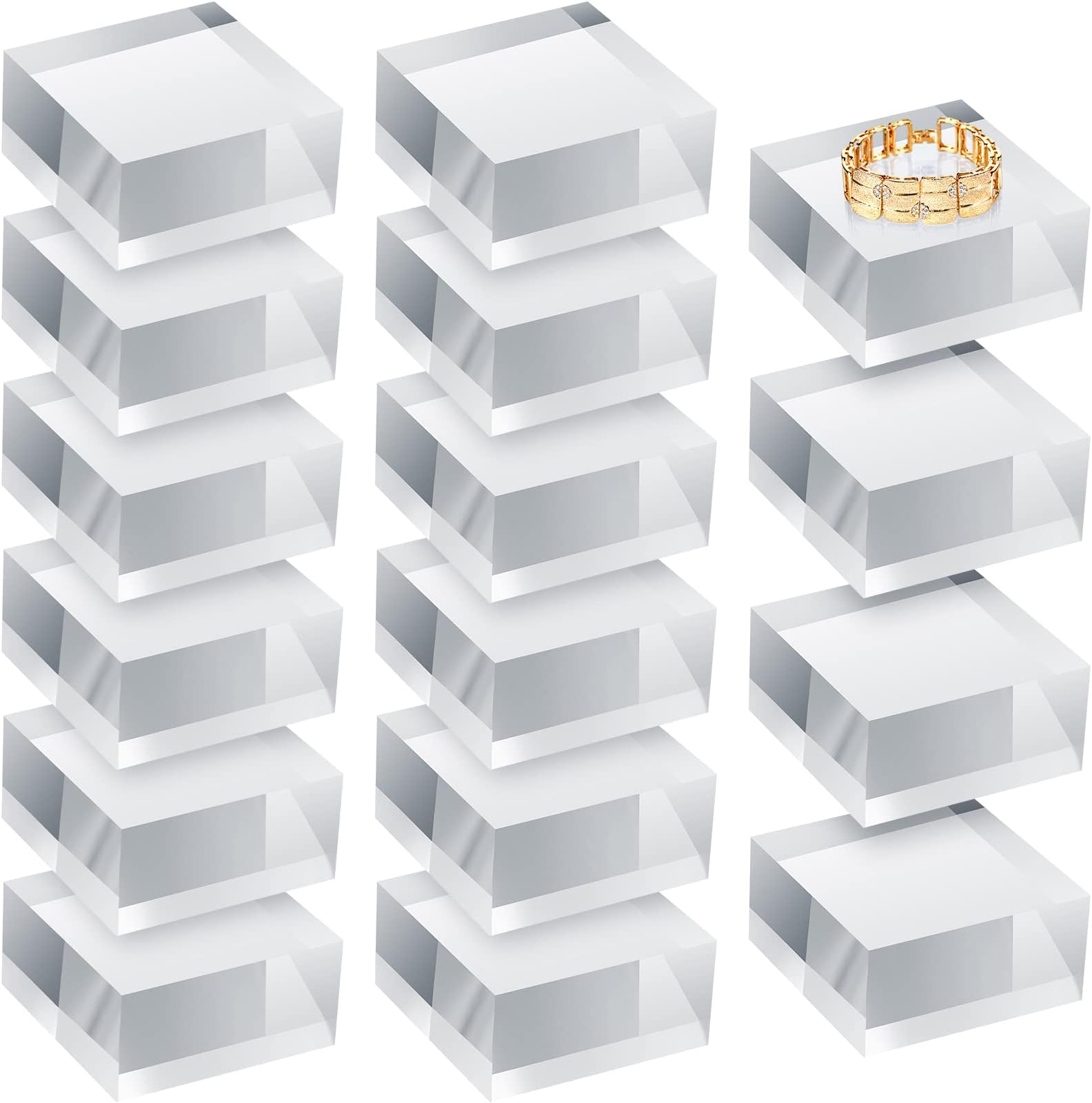 Amazon.com: KCGANI Clear Polished Acrylic Cube Cylinder Round Photo ...