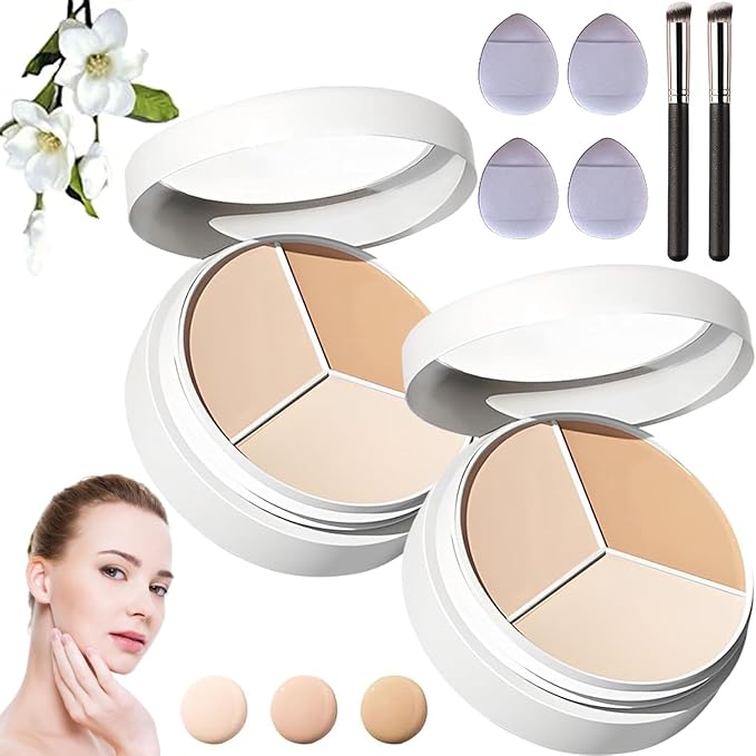 Amazon.com : 2pcs Tricolor Concealer, 2025 New Tri Color Face Makeup ...