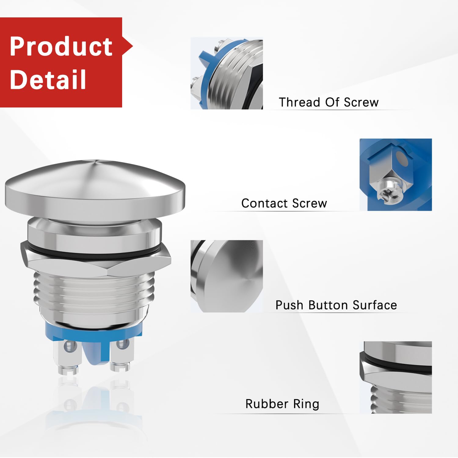 Snapklik.com : APIELE 16MM Momentary Push Button Switch Mushroom Head ...