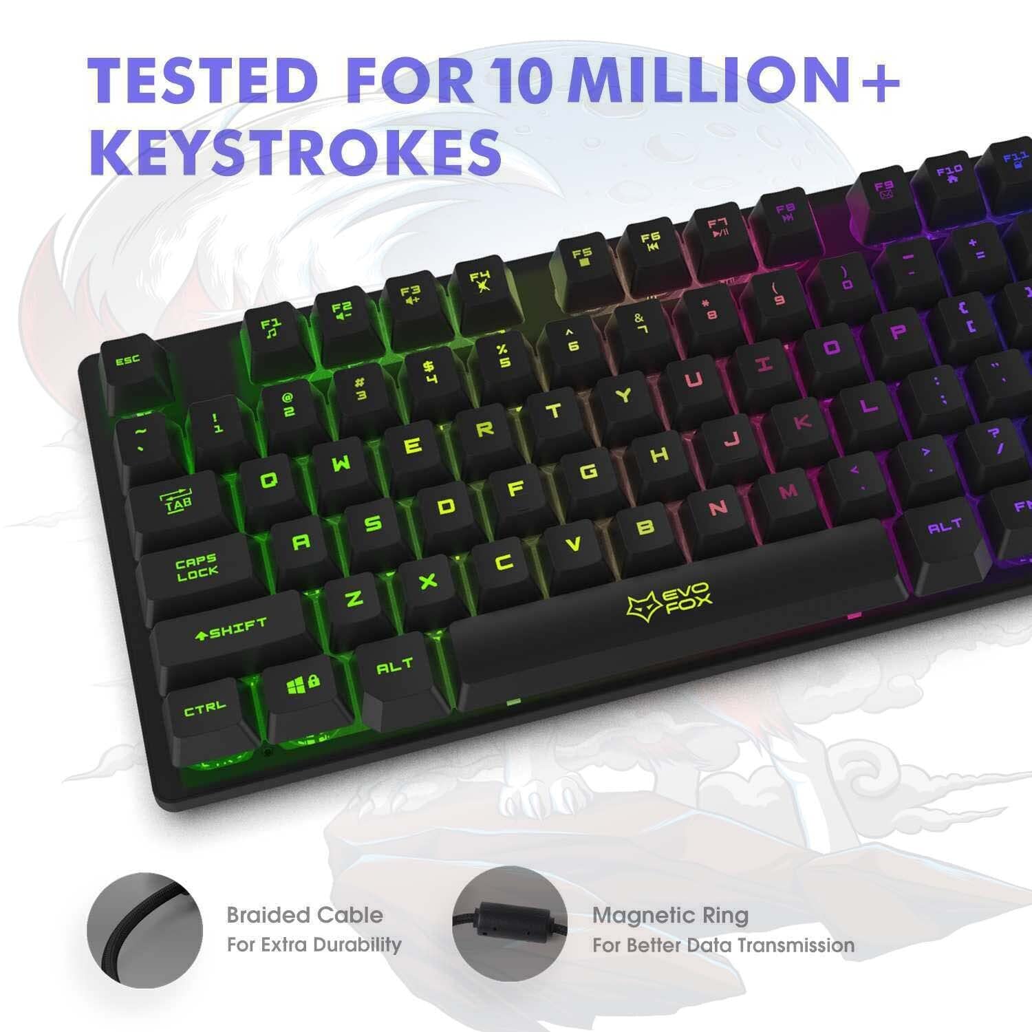 Buy EvoFox Fireblade Gaming Keyboard with Compact TKL Design, LED ...