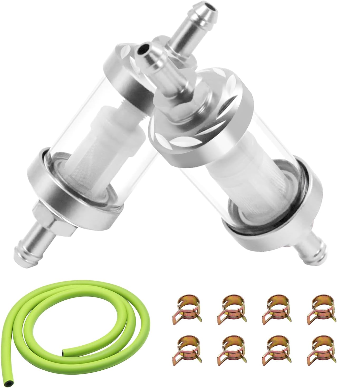 Amazon.com: 2PCS 5/16 inch Inline Fuel Filters & Fuel Line Hose with ...