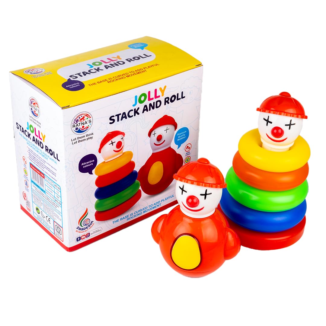 RATNA'S Jolly Stack & Roll Joker Face 2 in 1 Set of Stacking Rings ...
