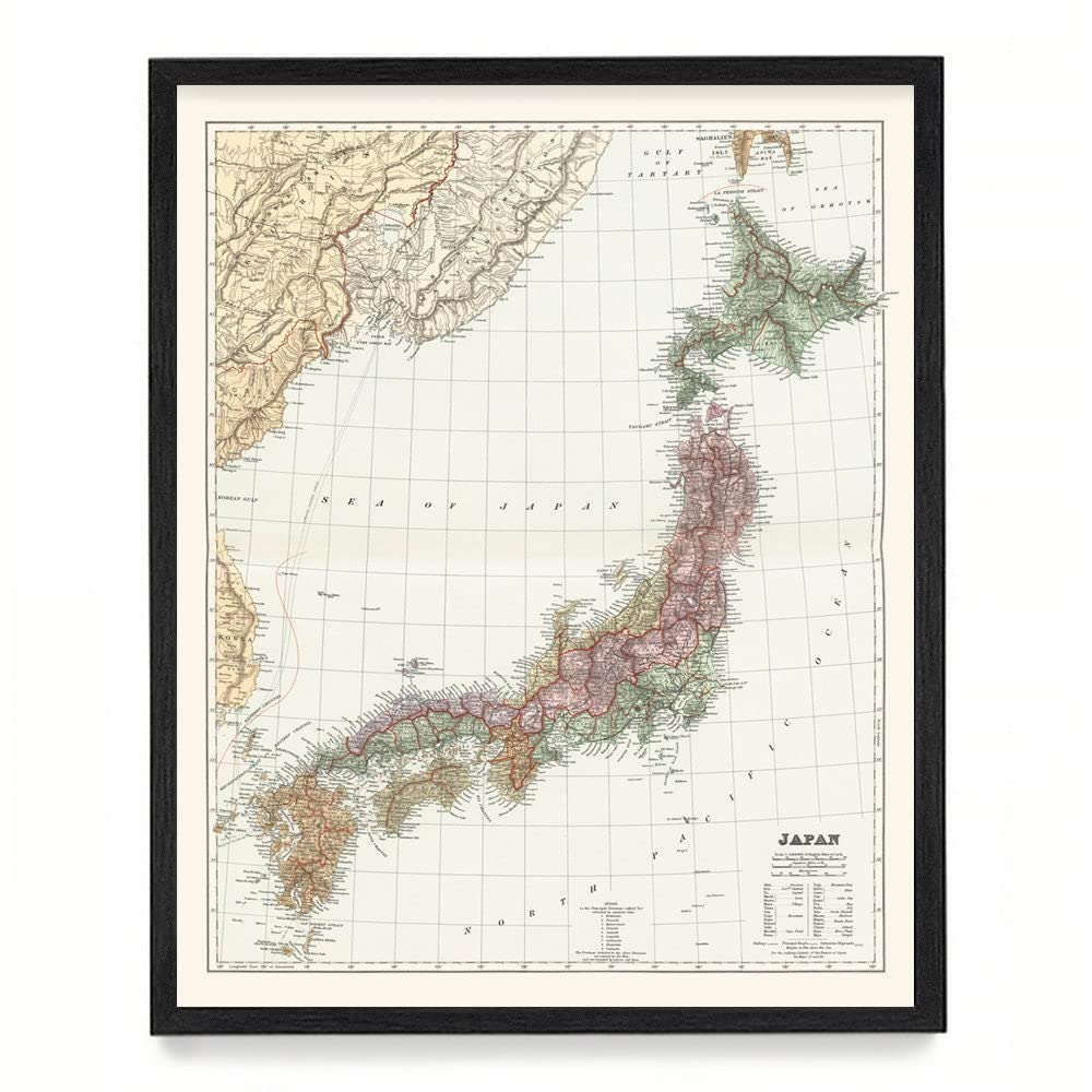 Amazon.com: WUNDERKAMMER STUDIO - Japan Map Poster Print - Map and ...