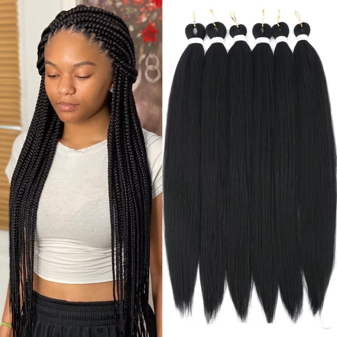 Amazon.com : Pre Stretched Braiding Hair 36inch 6 Packs Synthetic ...