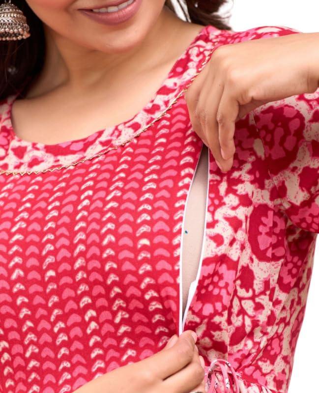 Buy SUUT Clothing Women's Ethnic Motifs Printed Maternity Fit & Flare ...
