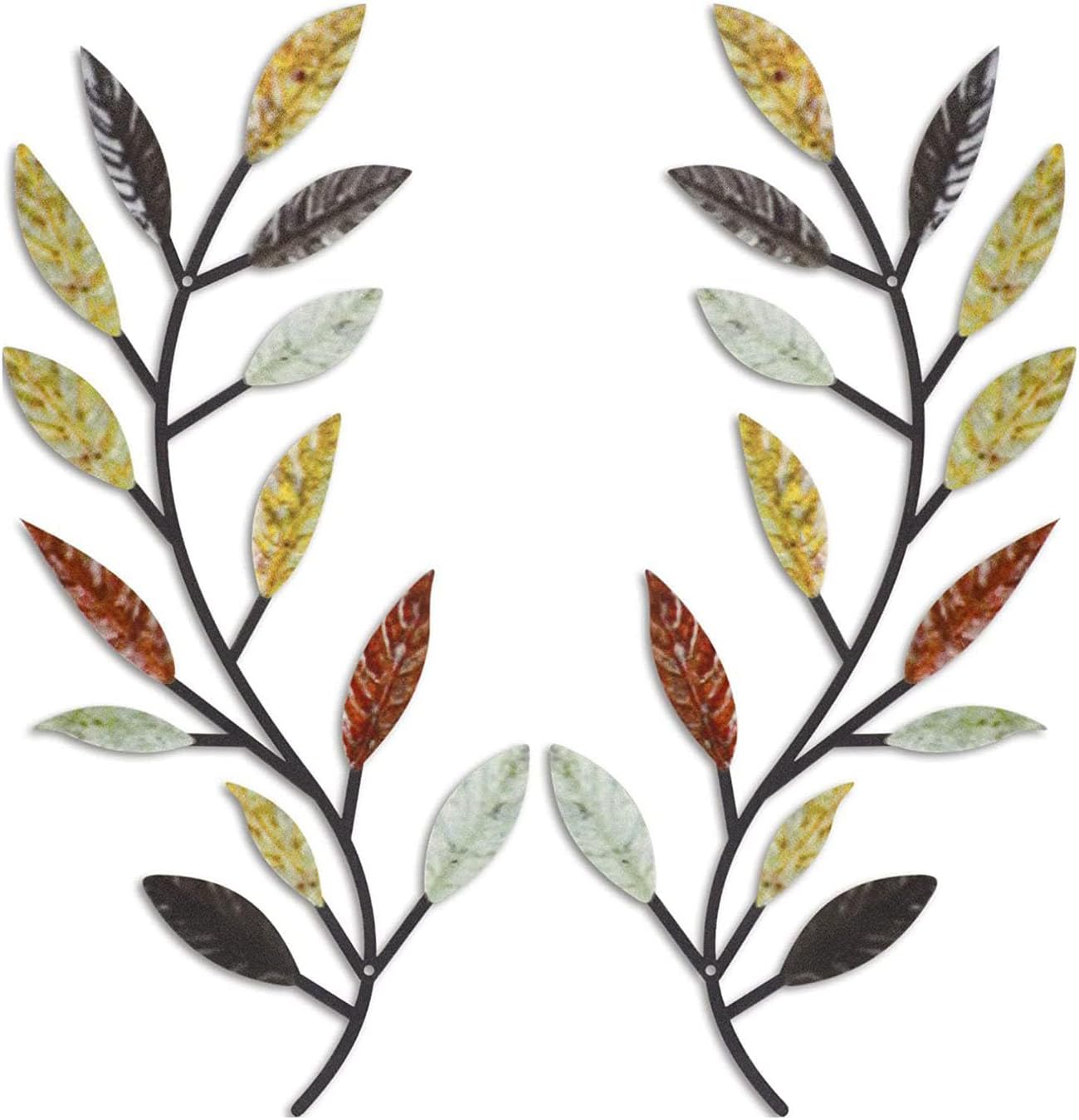 Amazon.com: 2 Pieces Metal Tree Leaf Wall Decor - Olive Vine Branch ...