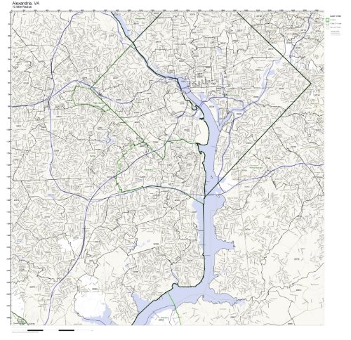 Amazon.com : Alexandria, VA ZIP Code Map Not Laminated : Prints ...
