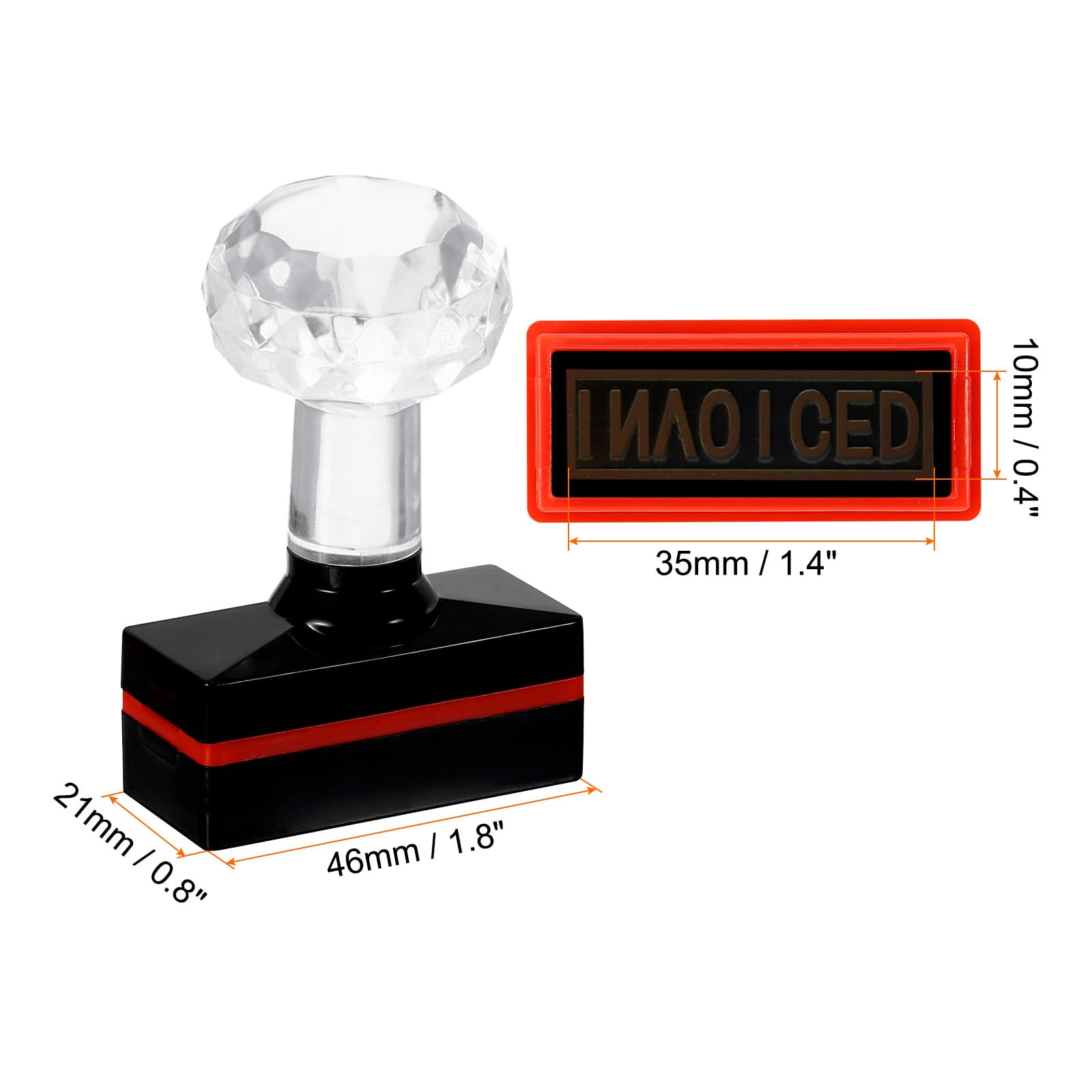 PATIKIL Invoiced Stamp Self Inking, Red Ink Office Stamps Pre Inked ...