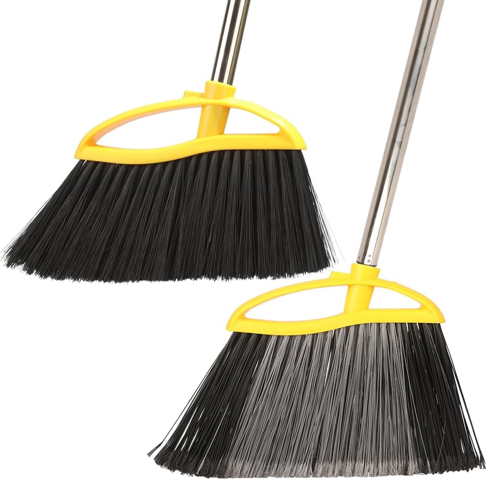 Amazon.com: Indoor Soft Bristles Broom + Outdoor Stiff Bristles Broom ...