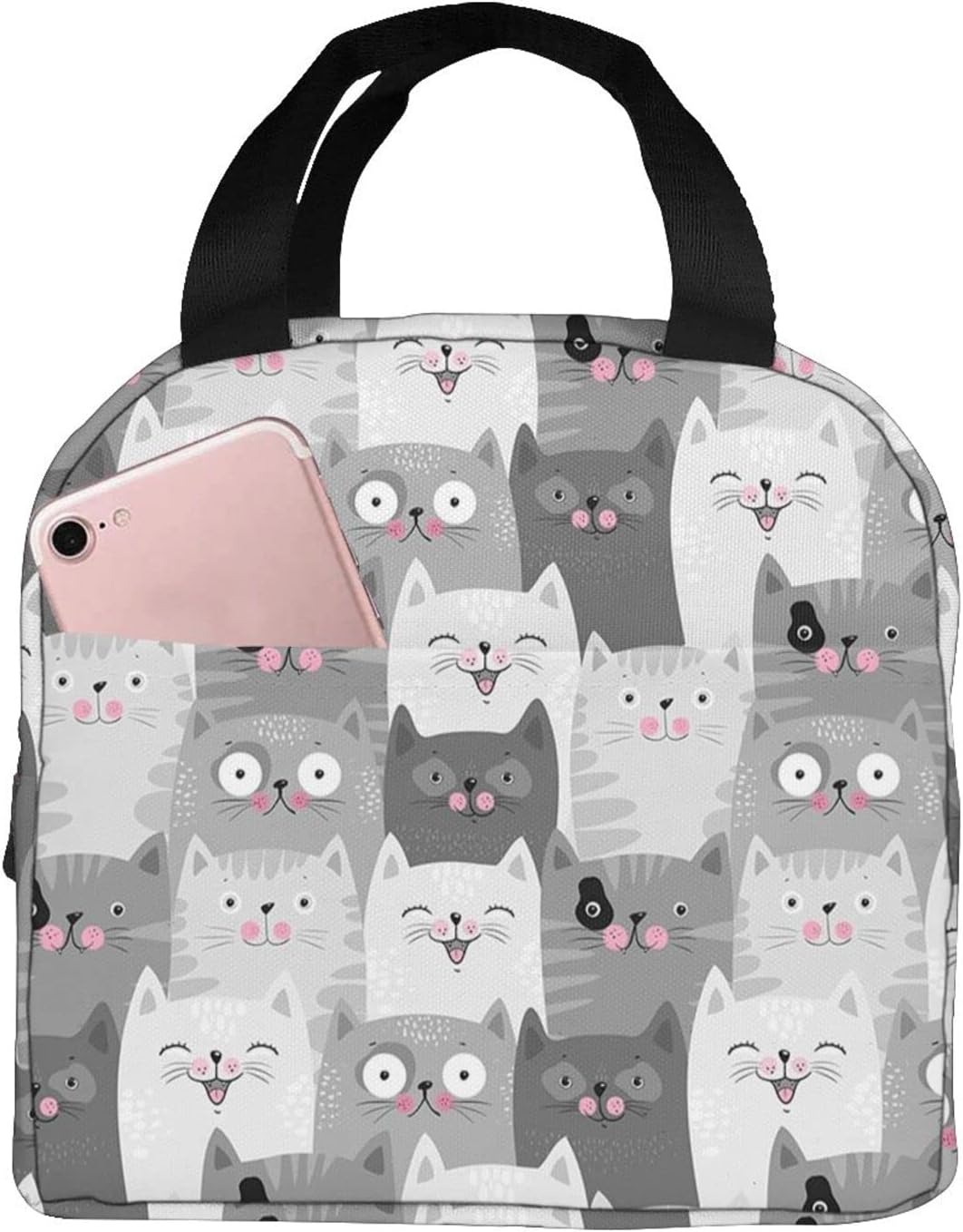 Amazon.com: Cat Pattern Lunch Box Cats Insulated Lunch Bag Cute Funny ...