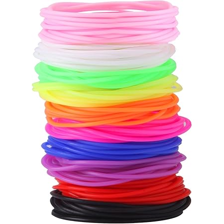 Amazon.com : Hotop Multicolor Silicone Jelly Bracelets Hair Ties for ...