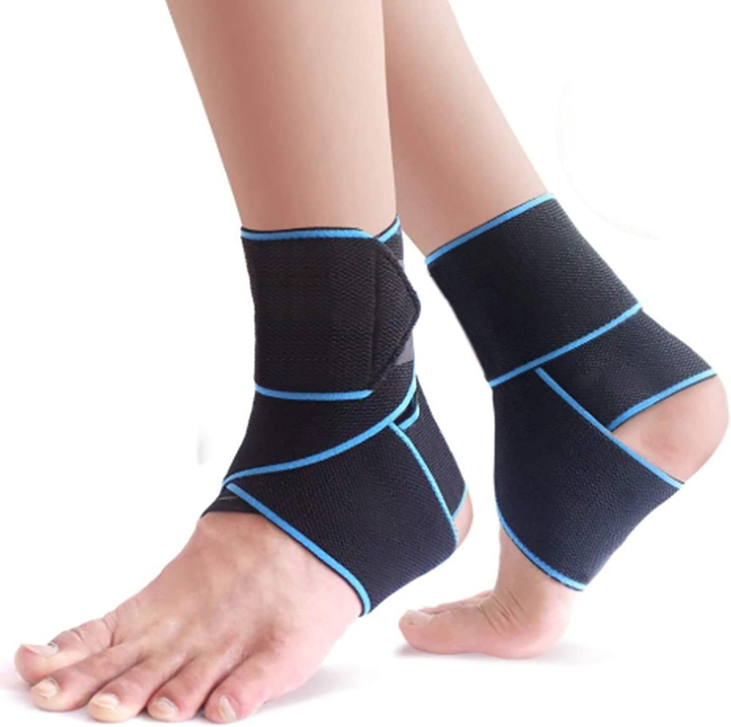 VIPMOON Ankle Brace, 2 Pack Adjustable Ankle Support Breathable Nylon ...