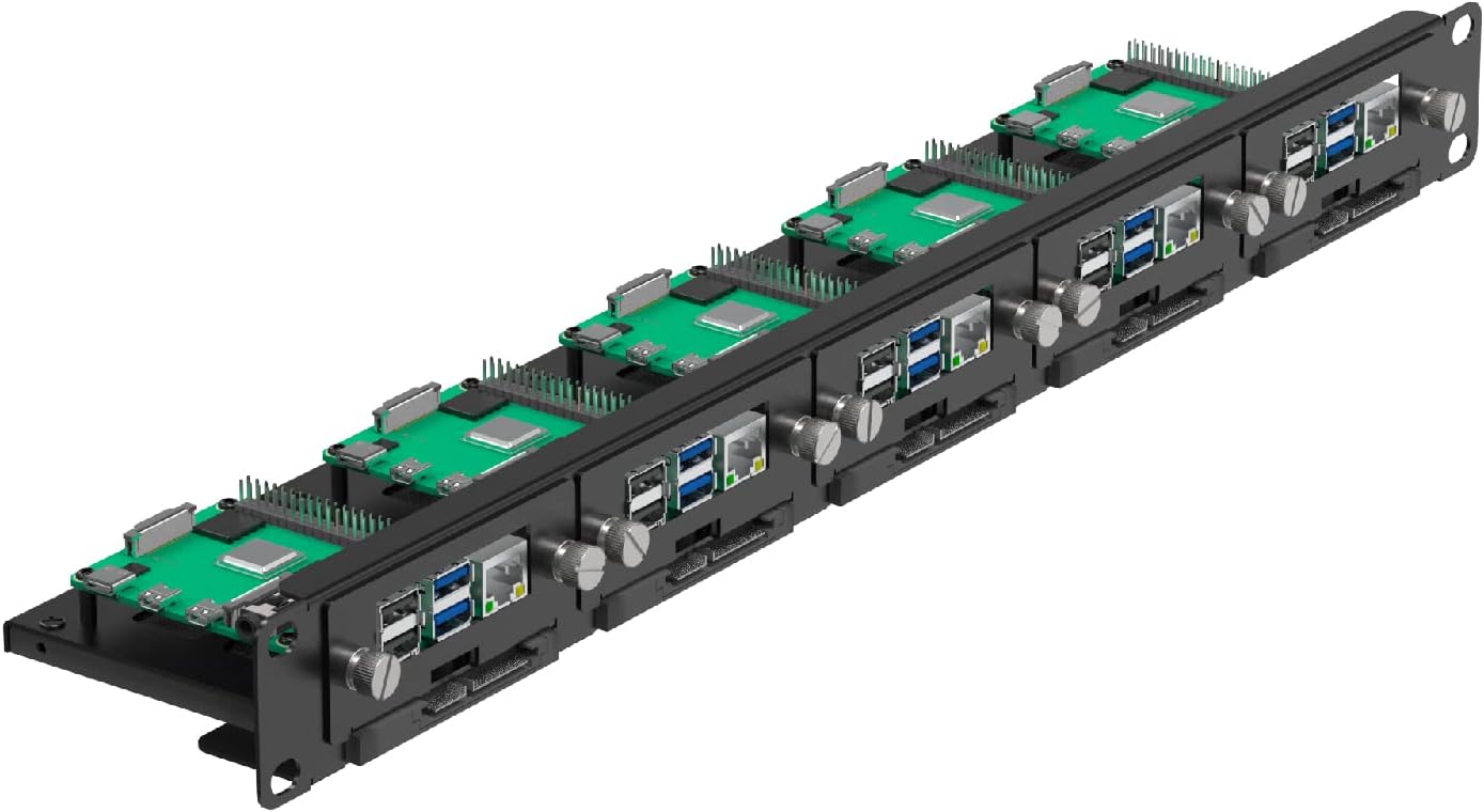 GeeekPi 1U Rack Kit für Raspberry Pi 4B, 19" 1U Rackmount Unterstützt 1 ...
