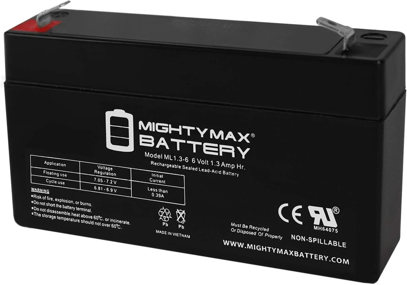 Mighty Max Battery 6V 1.3Ah Replacement Battery for Philippines | Ubuy