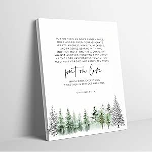 Amazon.com: Bible Quotes Wall Art,Colossians 3 12-14,Bible Verse Wall ...