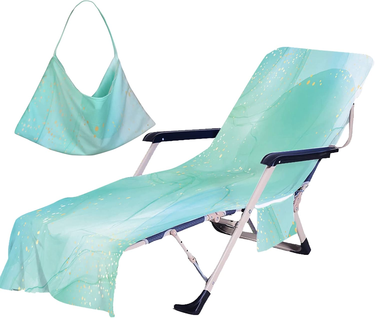 Amazon.com: Watercolor Beach Chair Towel Cover with Side Pockets Thick ...