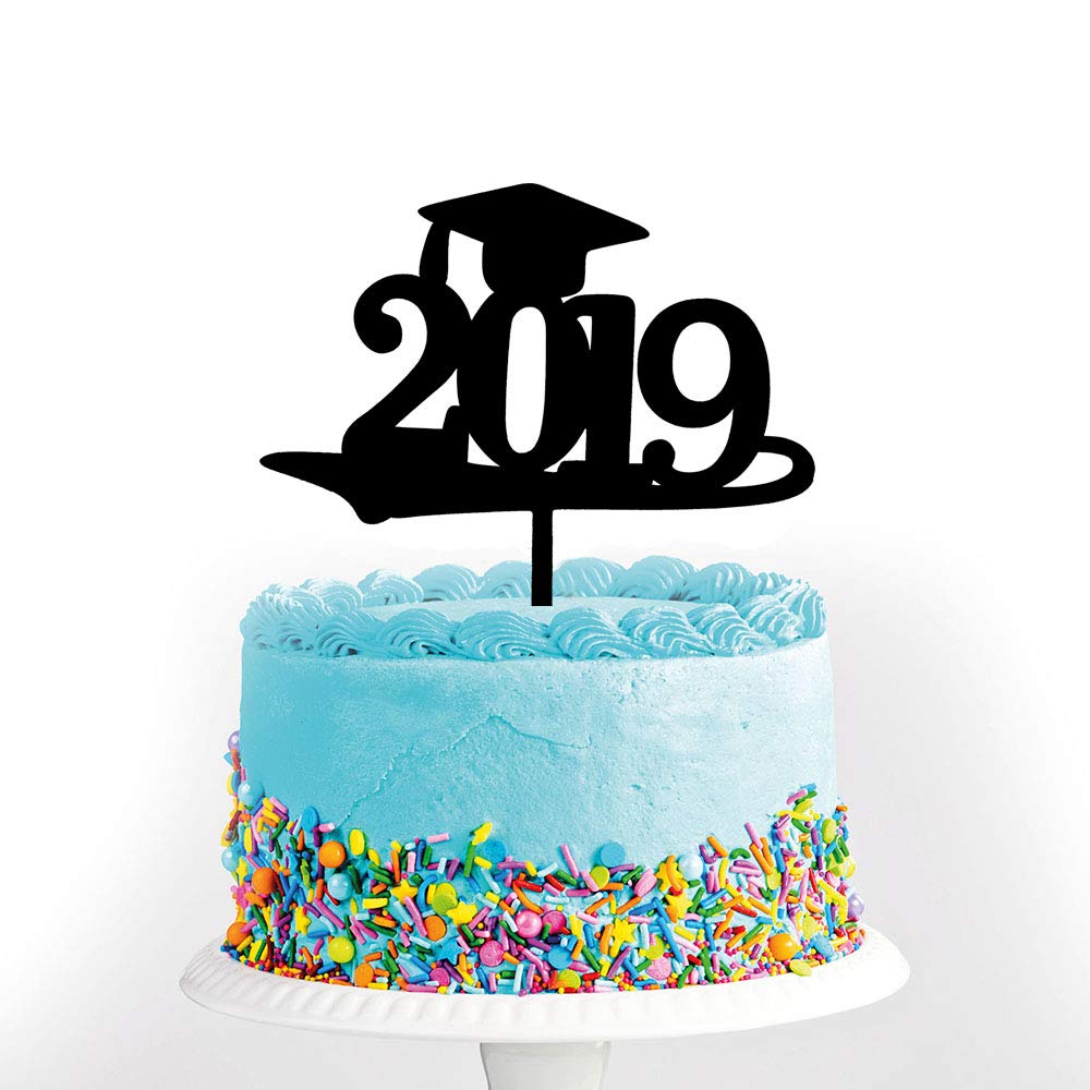 Black Congrats Grad 2019 Graduation Cake Topper Congrats Grad Party ...