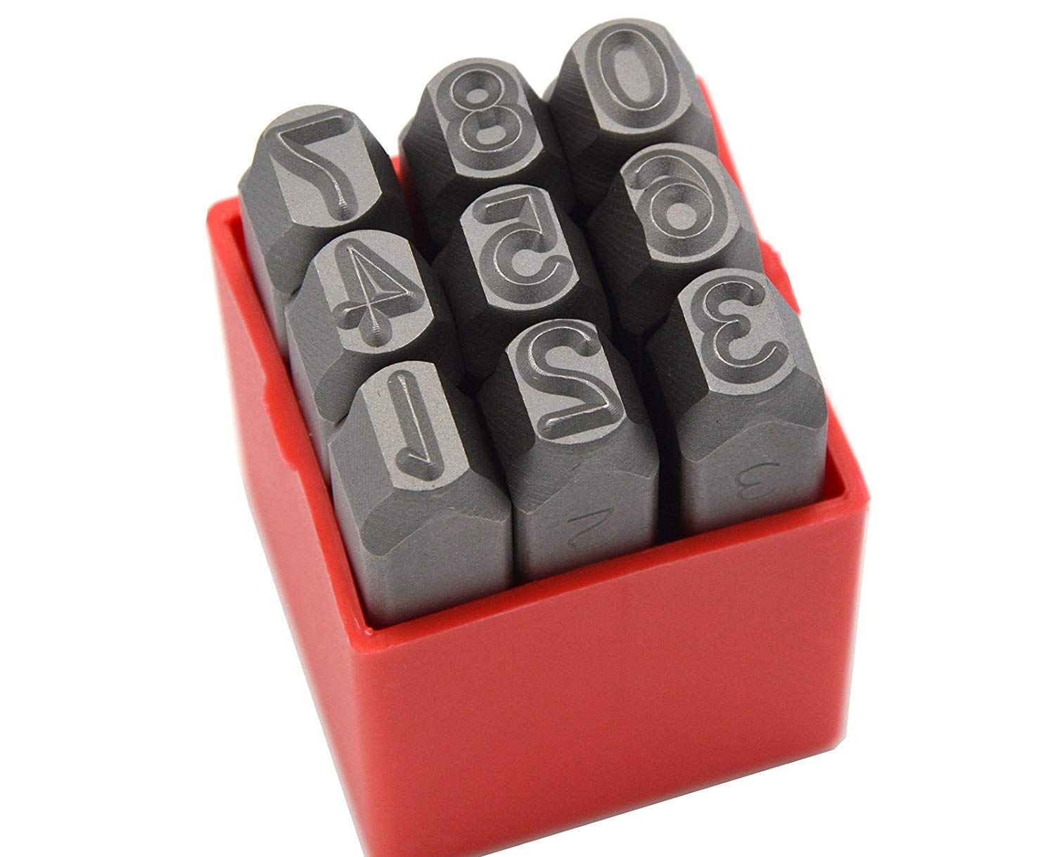 Snapklik.com : 9pcs Heavy Duty Steel Stamp Uppercase Numbers 5/32 4mm ...