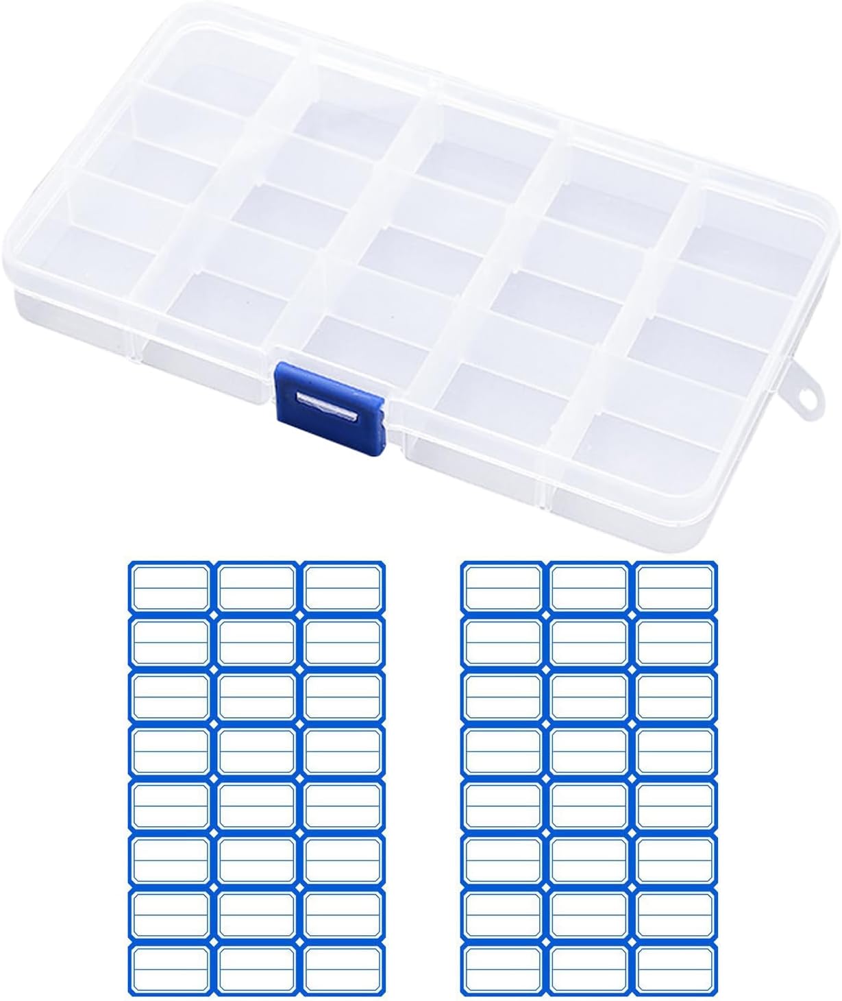 MEMOFYND 2 Pieces of 15 Compartment Transparent Sorting Boxes, Plastic ...