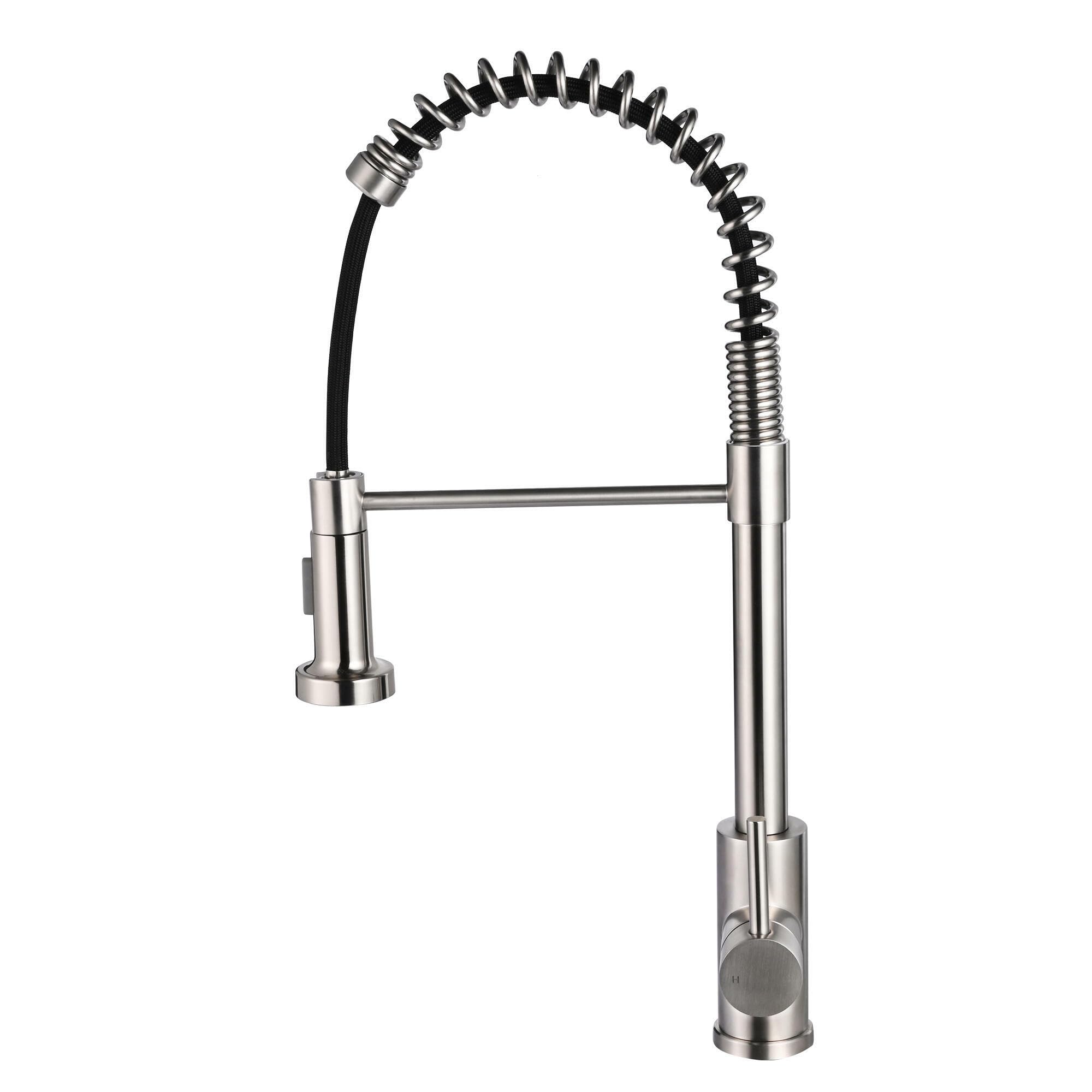 LIVINGbasics Kitchen Spring Faucet with Pull-Out Spray, High-arc Single ...