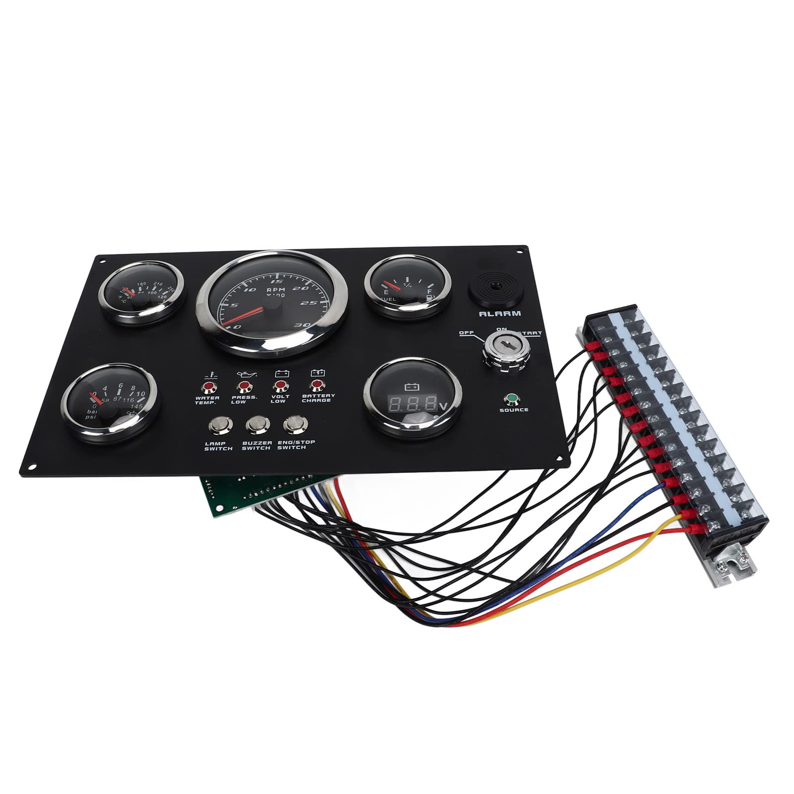 Buy 5 in 1 LED Digital Gauge Panel, Cluster Engine RPM Speedometer Fuel ...