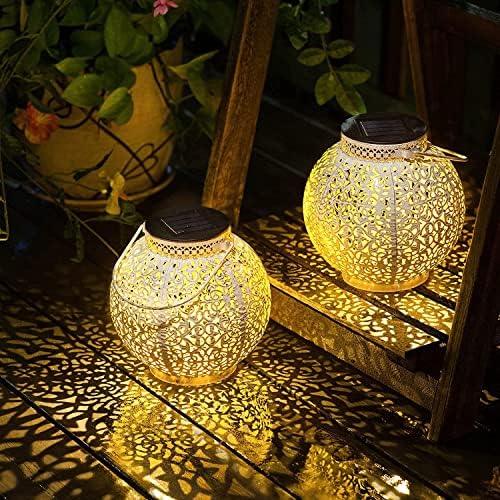 Amazon.com : MAGGIFT 2 Pack Hanging Solar Lights White | 12 Lumens ...