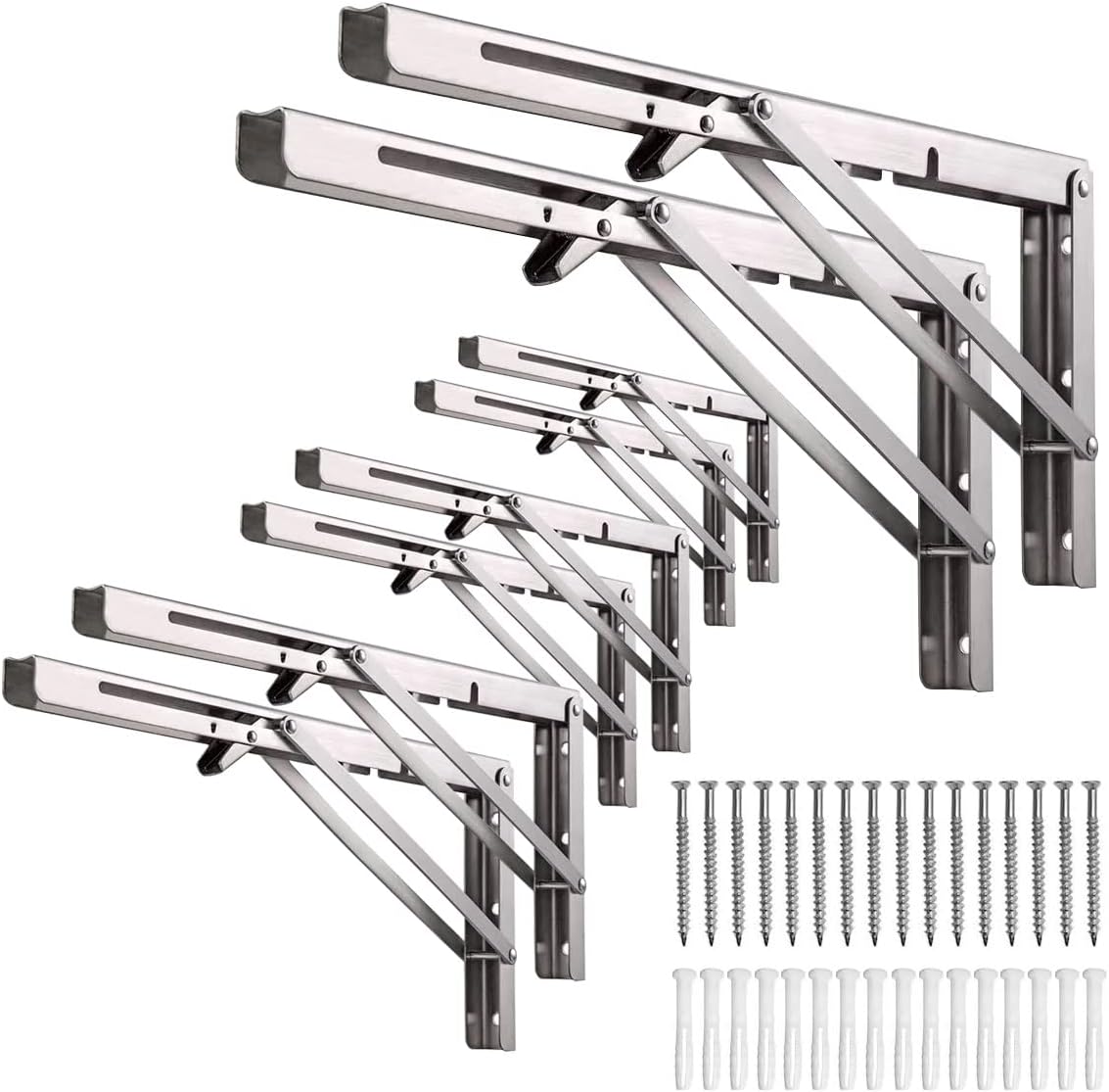 Amazon.com: MINGT Folding Shelf Brackets - Heavy Duty Metal Collapsible ...