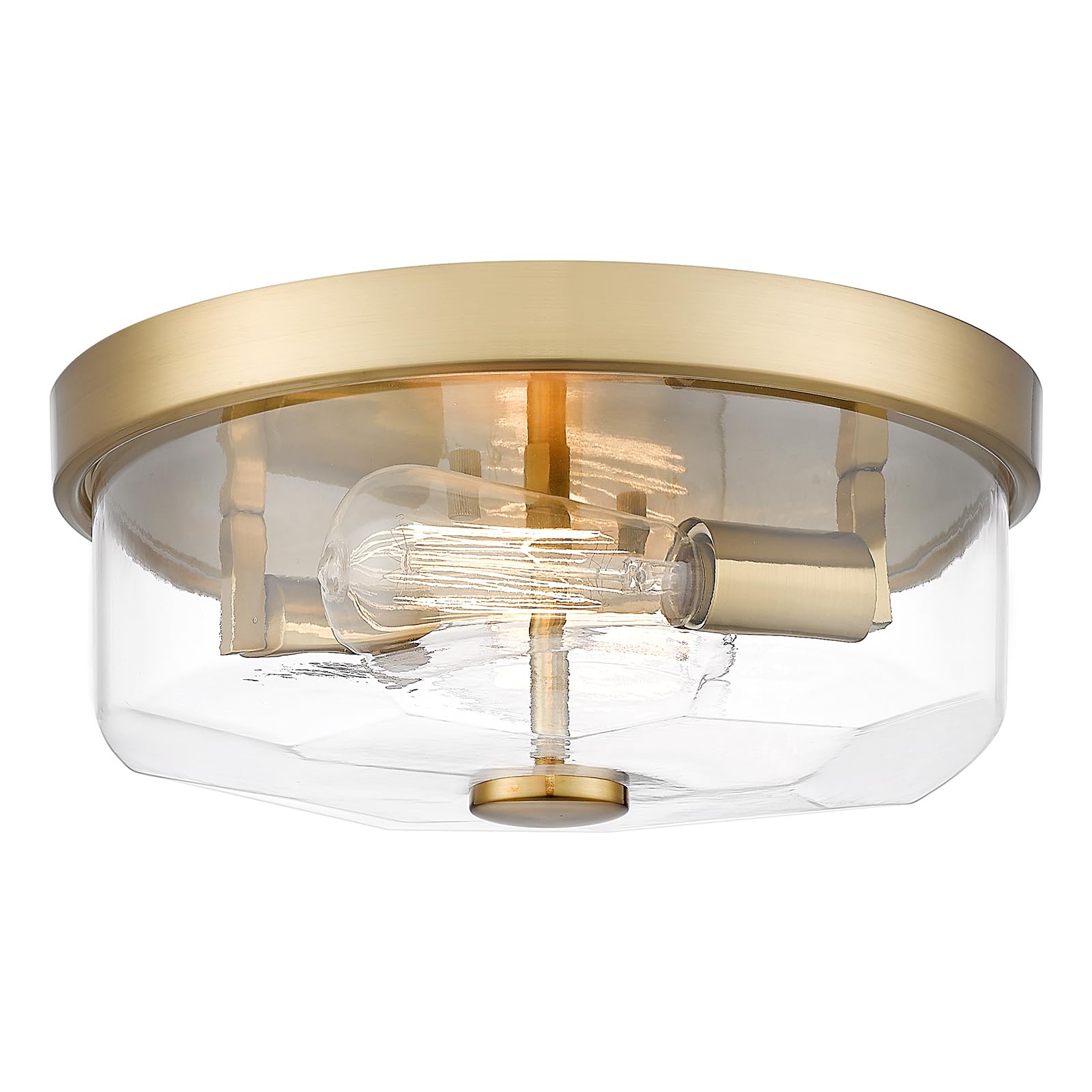 Luminzone Gold Flush Mount Ceiling Light, 2-Light Hallway Light ...