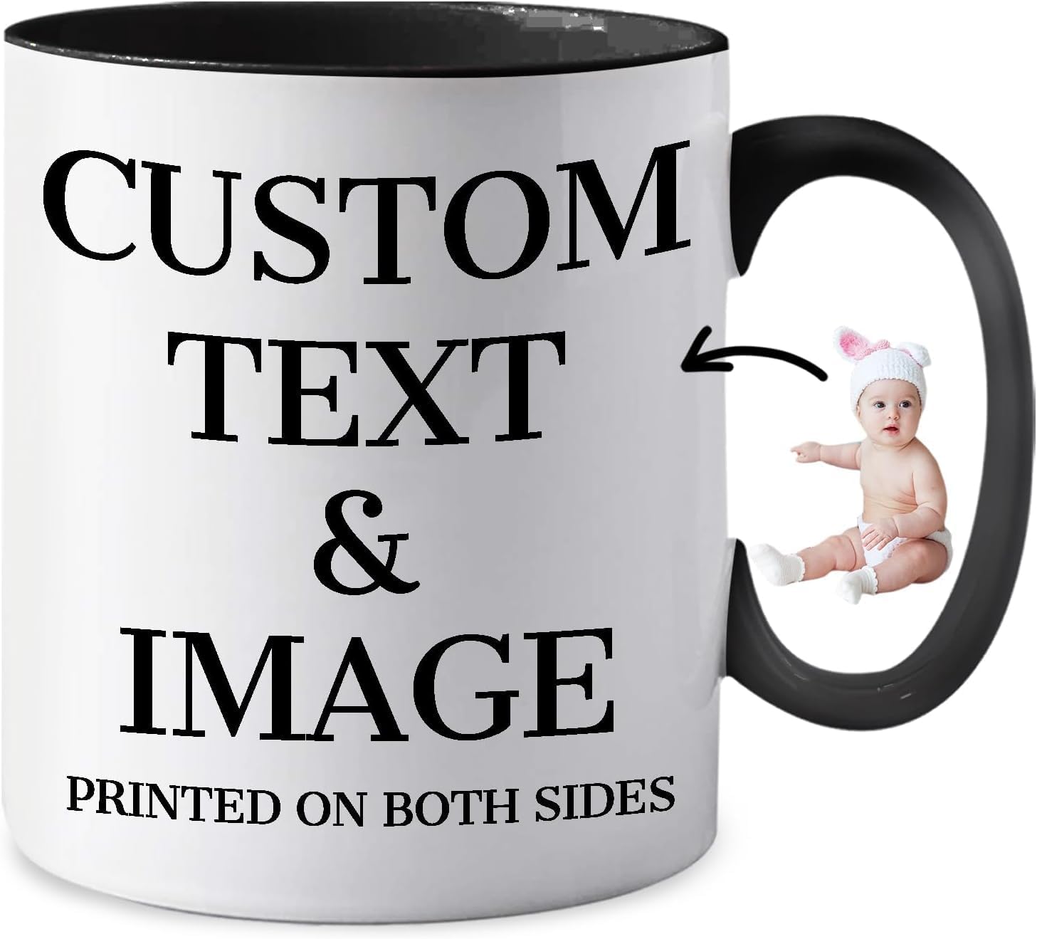 Amazon.com: Personalized Add Your Custom Text White Ceramic 11 Oz ...