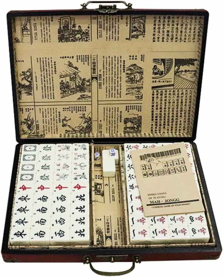 Amazon.com: SHATONG Traditional Chinese Mahjong Game Set with Ornate ...