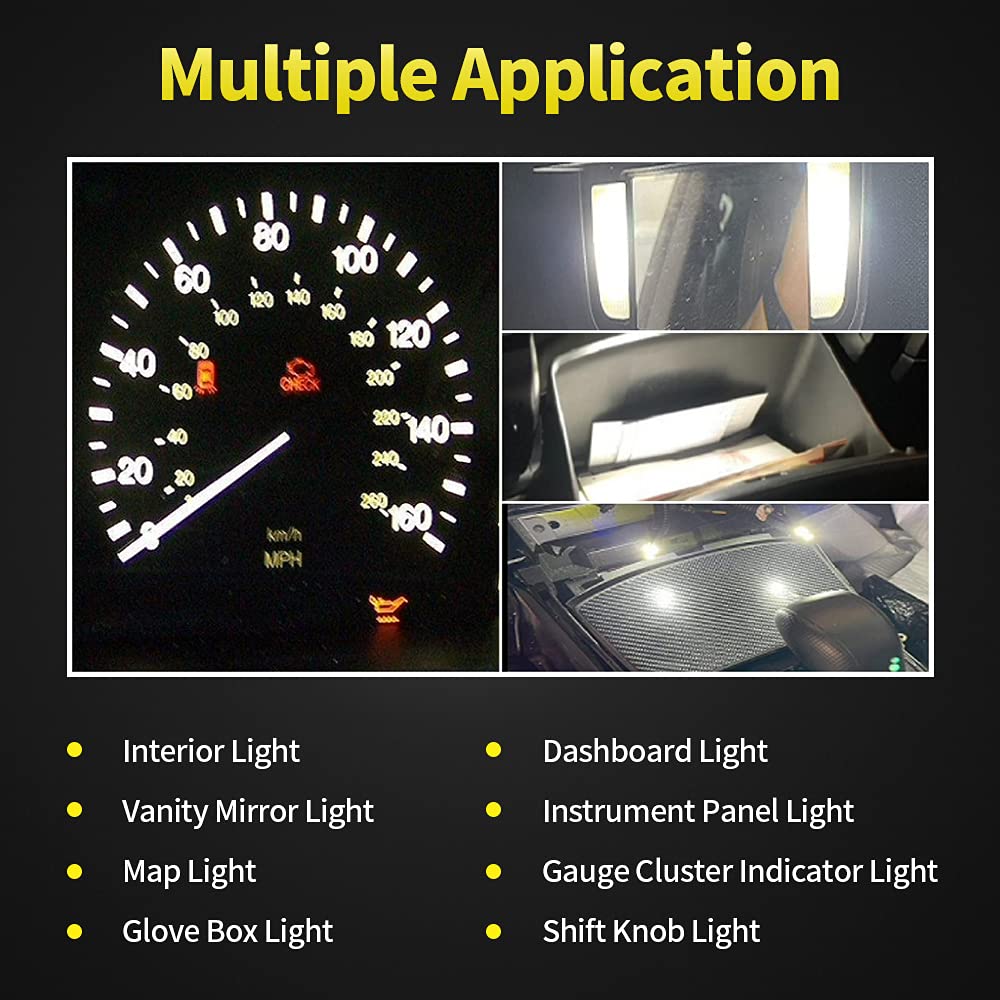 Snapklik.com : AUXLIGHT 20 Piece T5 LED Bulbs Dashboard Lights 3030 ...