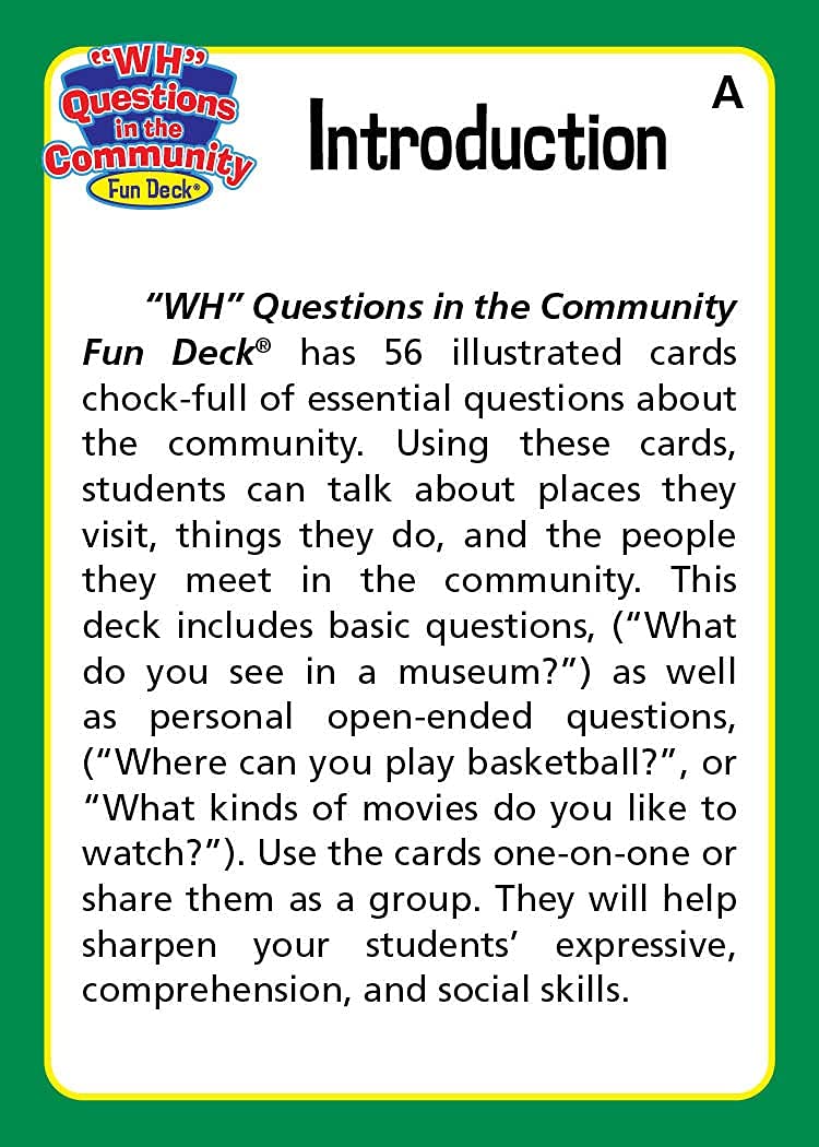 Buy Super Duper Publications | WH Questions in The Community Fun Deck ...
