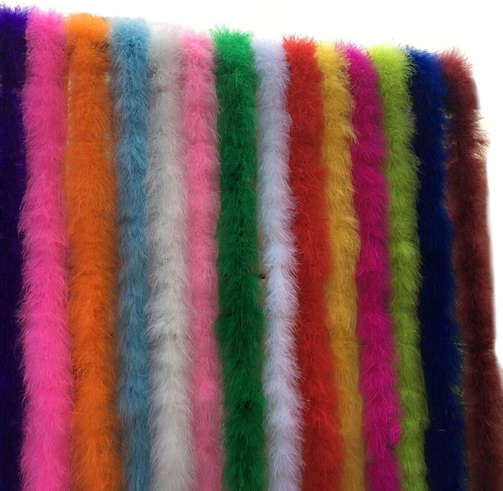 Amazon.com: Tong Gu 2 Yard Faux Fur Strips Ribbon Feather Boa String ...