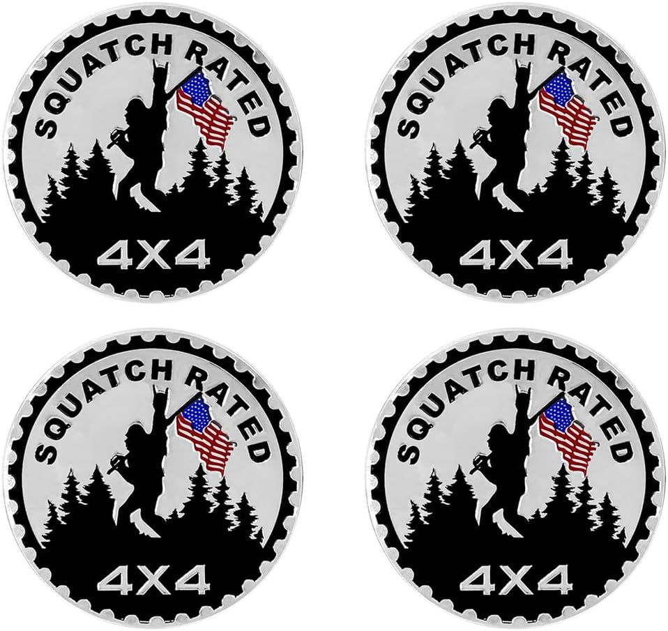 Amazon.com: 4Pcs Squatch American Flag Badge Rated Car Emblem, 4 x 4 ...