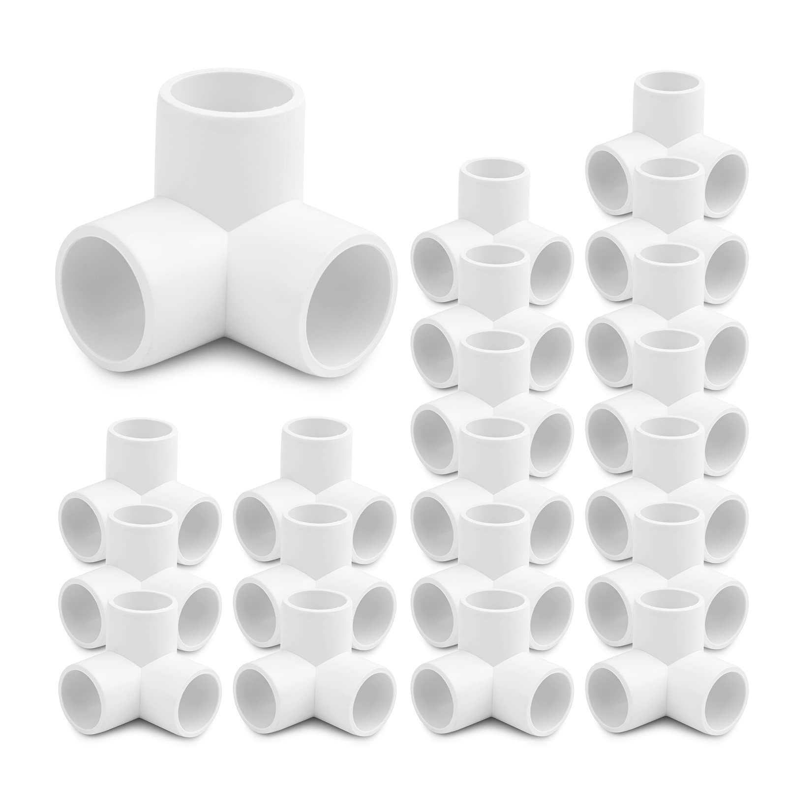 Buy 16Pack 1/2 Inch PVC Fittings, Grade SCH40 3-Way PVC Elbow Side ...